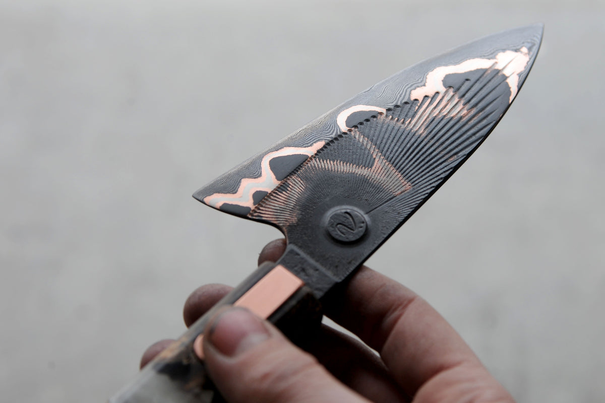 Copper and Damascus GoMai Valkyrie Deba – Nordquist Designs Inc.