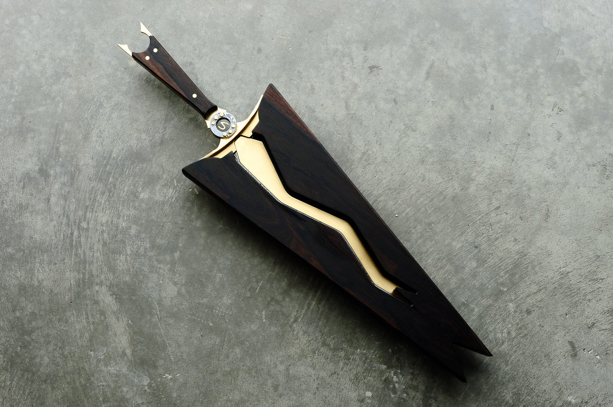 #10/12-- Damascus, Brass & Zircote Kris Style Dagger – Nordquist ...