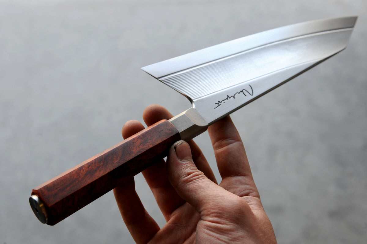 Amboyna burl & Aluminum S-Grind Gyuto – Nordquist Designs Inc.