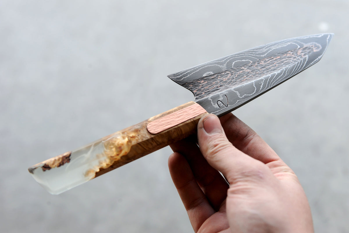 Birch burl & Copper S-Grind Petty Knife – Nordquist Designs Inc.