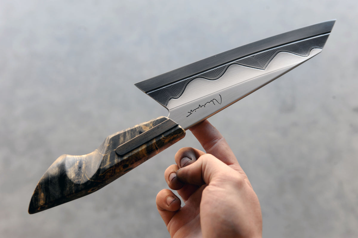 Buckeye Burl & Bog Oak S-Grind Gyuto – Nordquist Designs Inc.