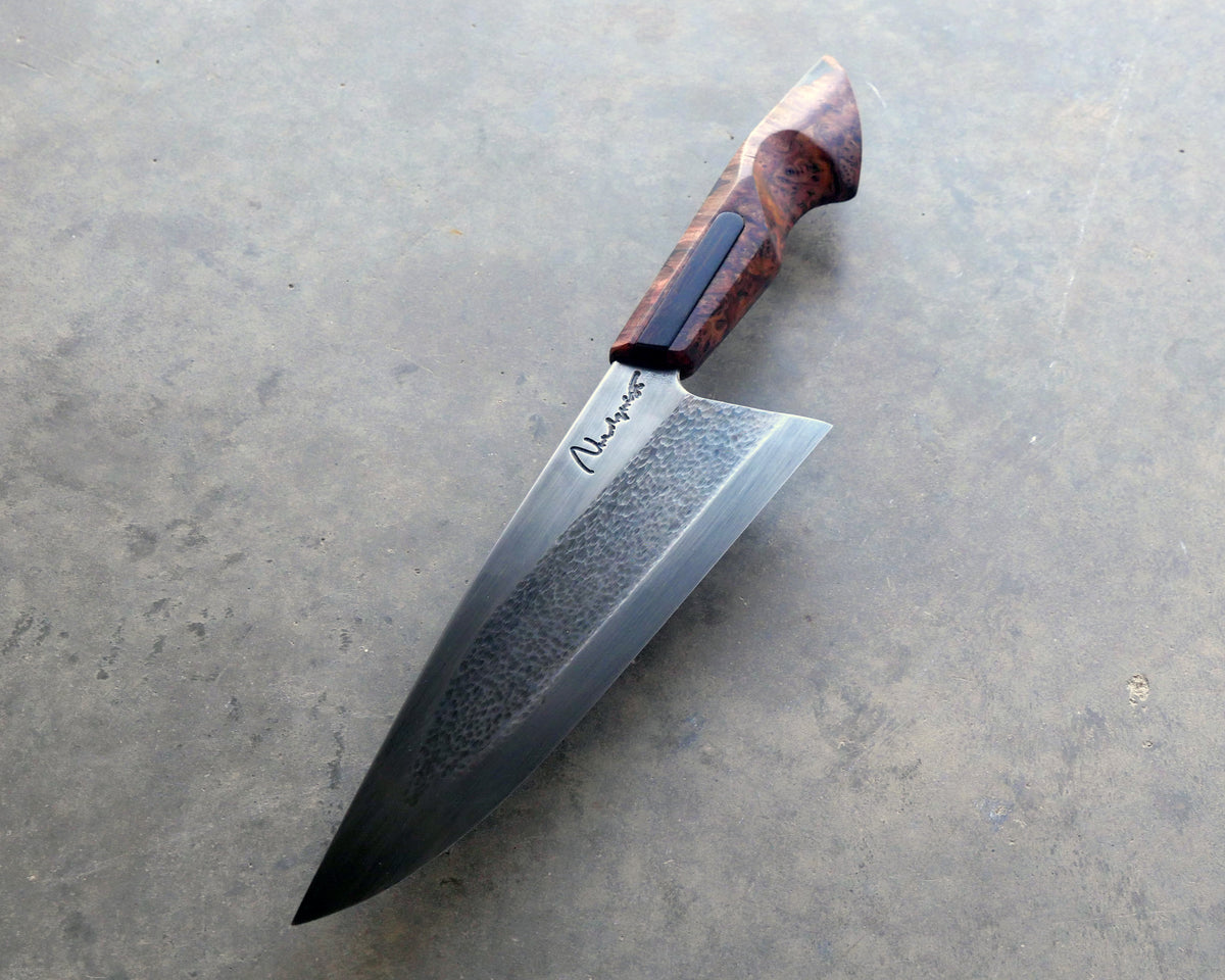 Chechen Burl & Ebony S-Grind Chef's Knife – Nordquist Designs Inc.